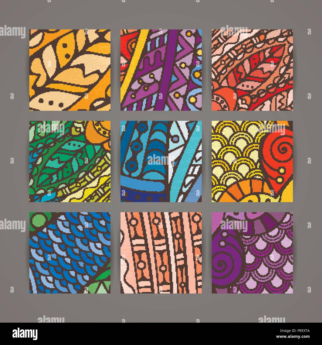 Colorful Zentangles Patterns
