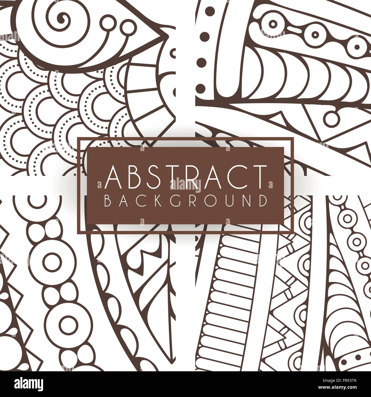 Set of four vector monochrome intricate patterns. Doodle. Zentangle ...