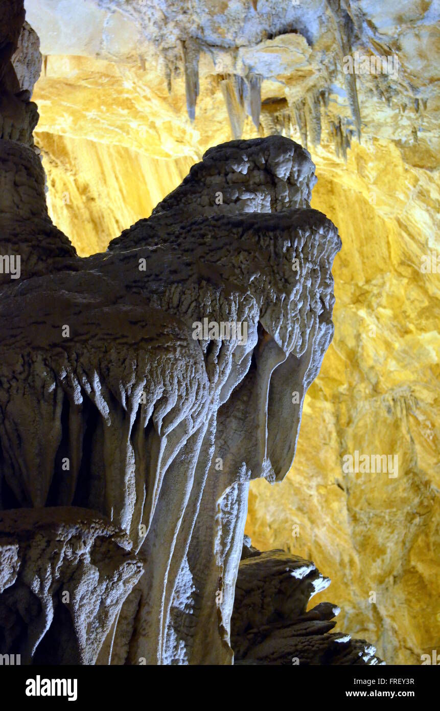 Picturesque karst features illuminated in the cave Stock Photo - Alamy