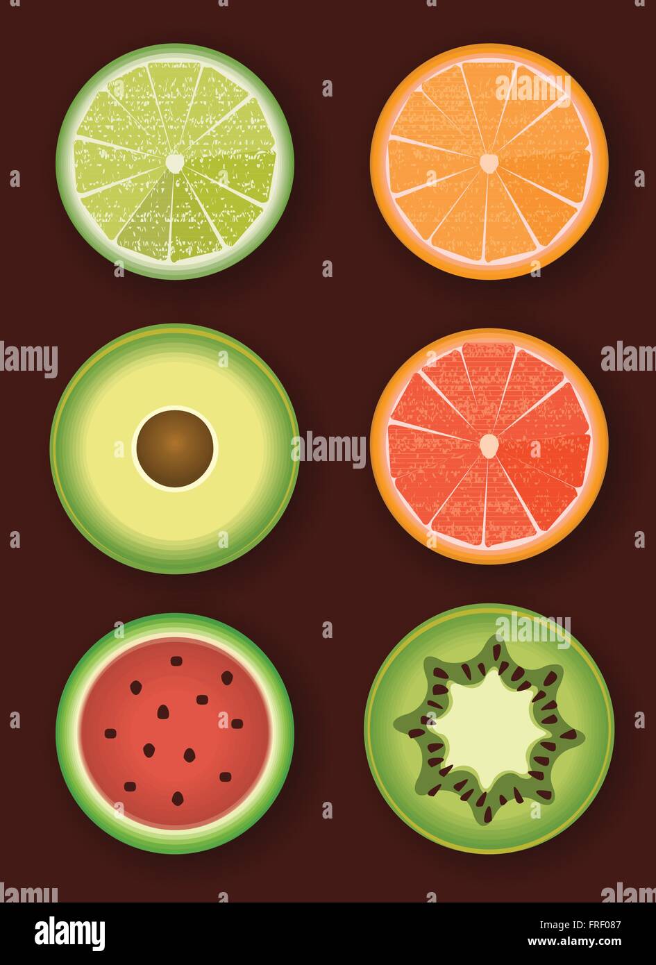 Set of Simple Flat Rounded Fruits Icons Stock Vector Image & Art - Alamy
