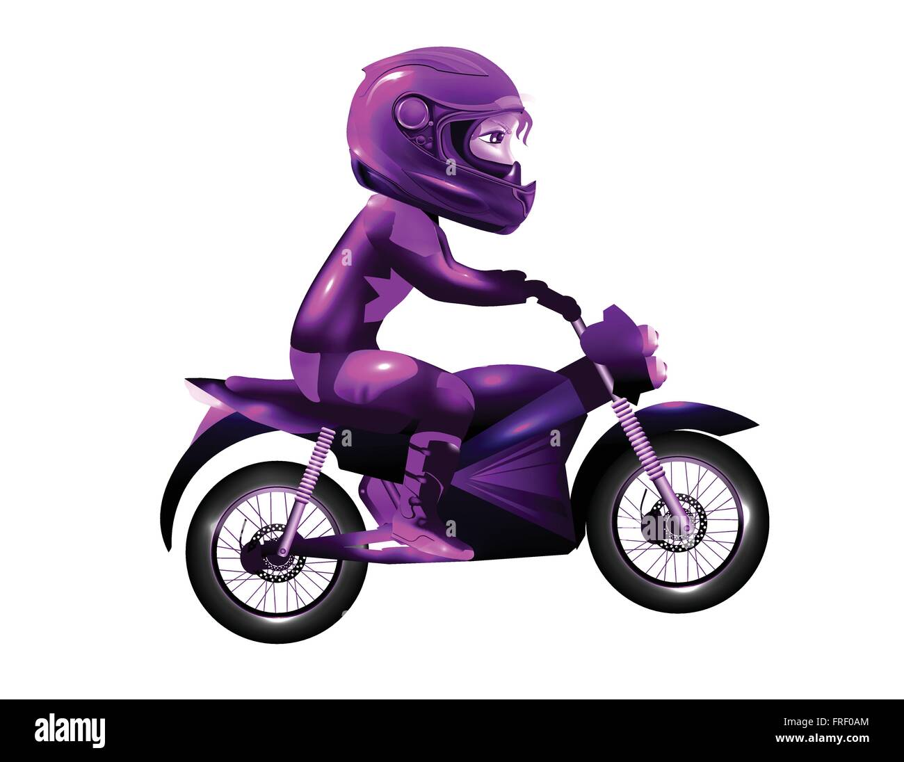 Girl on bike drawing Stock Vector Images - Alamy