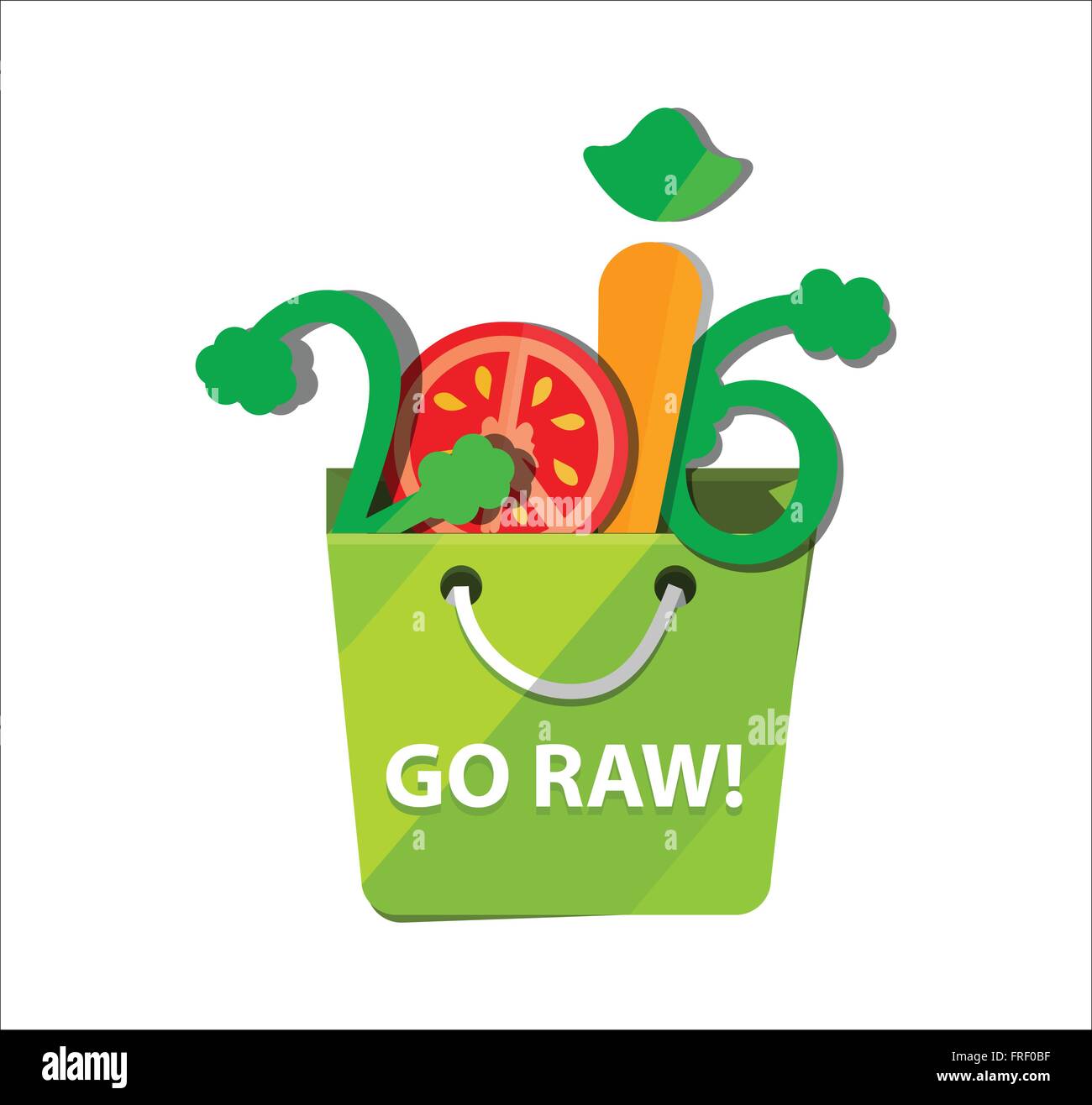 "Go Raw" Message 2016 Vegan Illustration Stock Vector Image & Art - Alamy