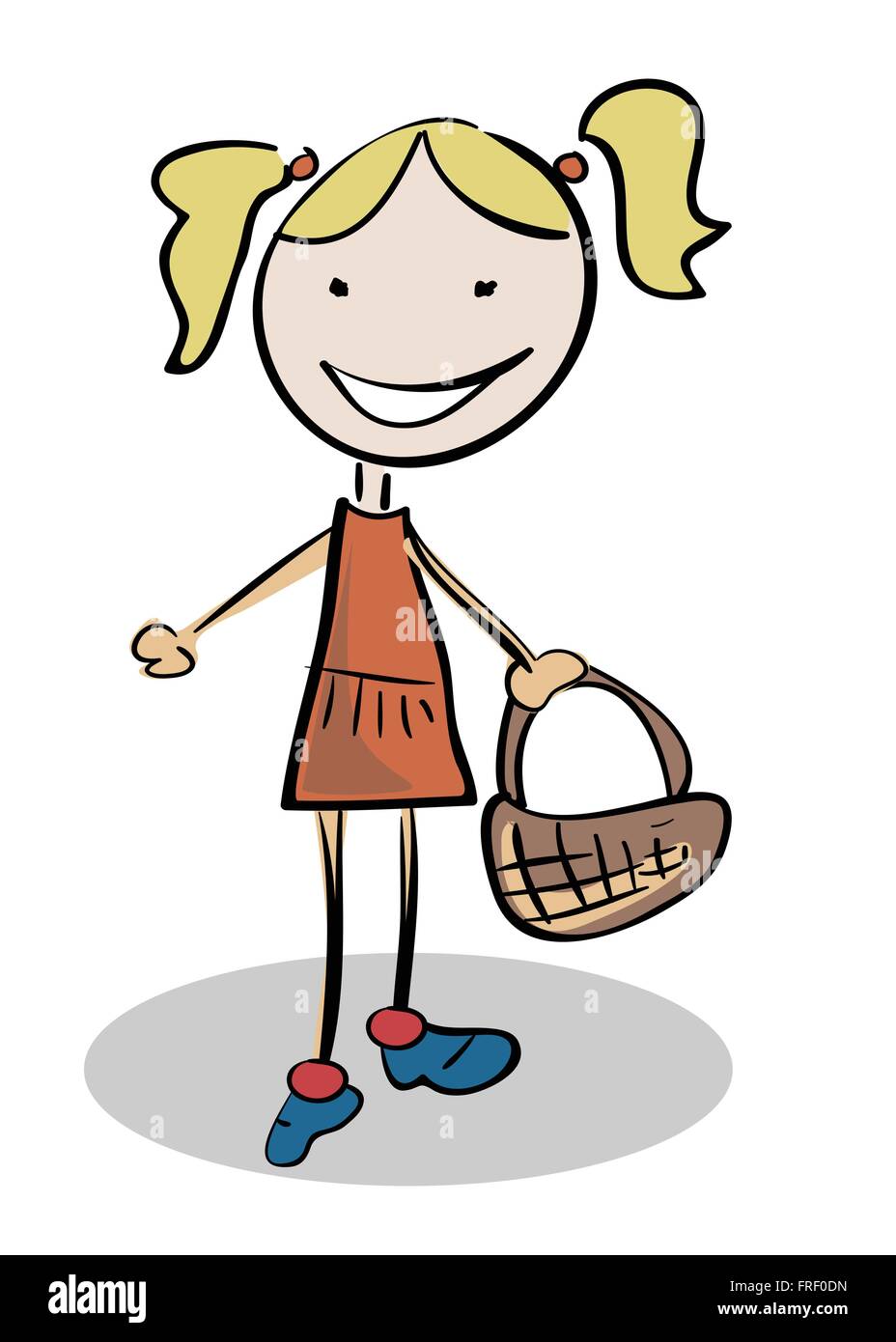 Happy Blonde Girl Vector Stock Vector Image And Art Alamy