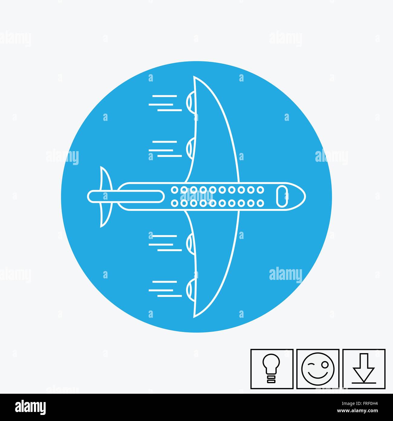 Airplane - icon blue flat Stock Vector Image & Art - Alamy