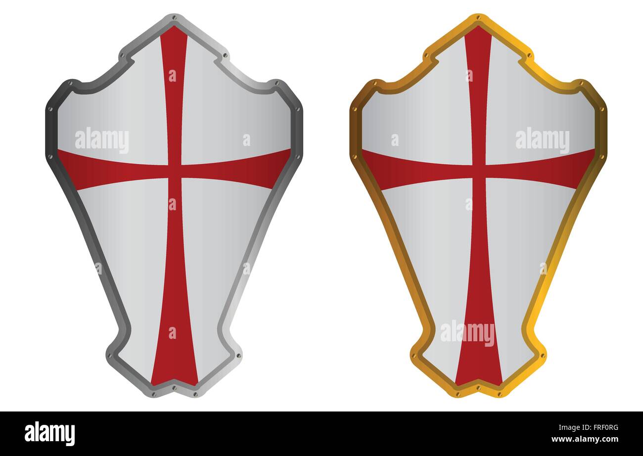 Medieval Knight Shields Isolated on White Stock Vector Image & Art - Alamy