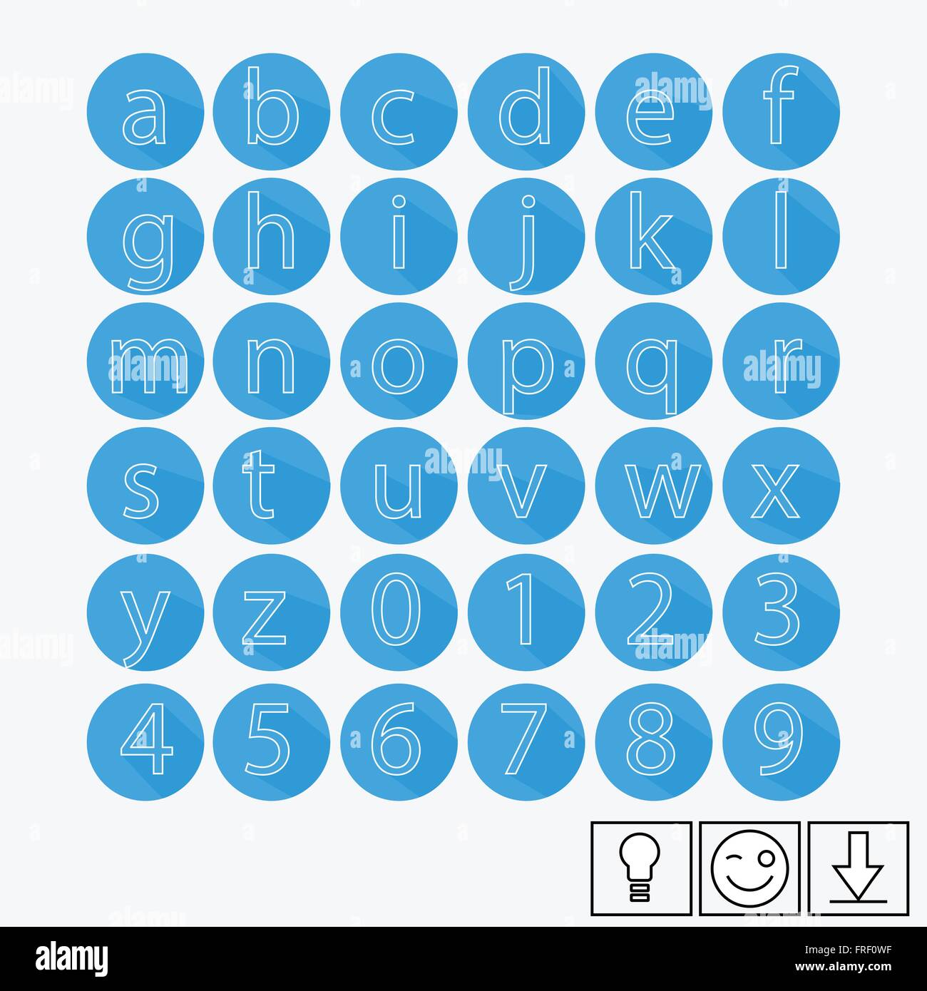 Letters and Numbers Blue Set Icons Stock Vector Image & Art - Alamy