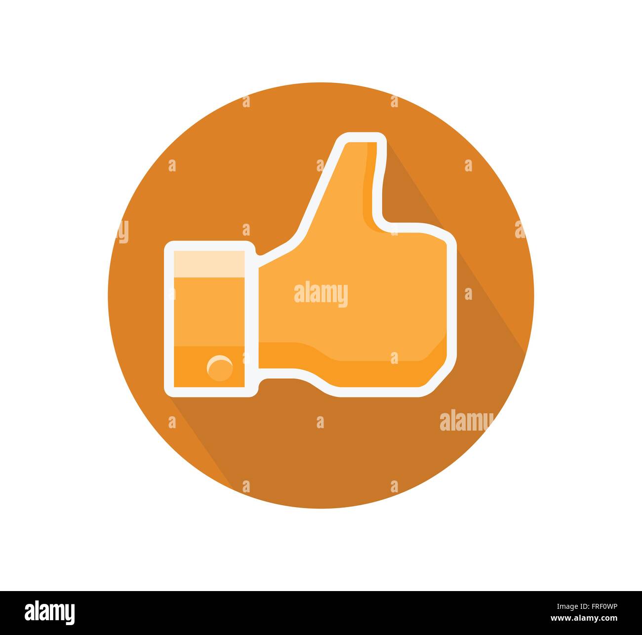 Illustration of an orange "Like" hand gesture - Symbol Isolated on ...