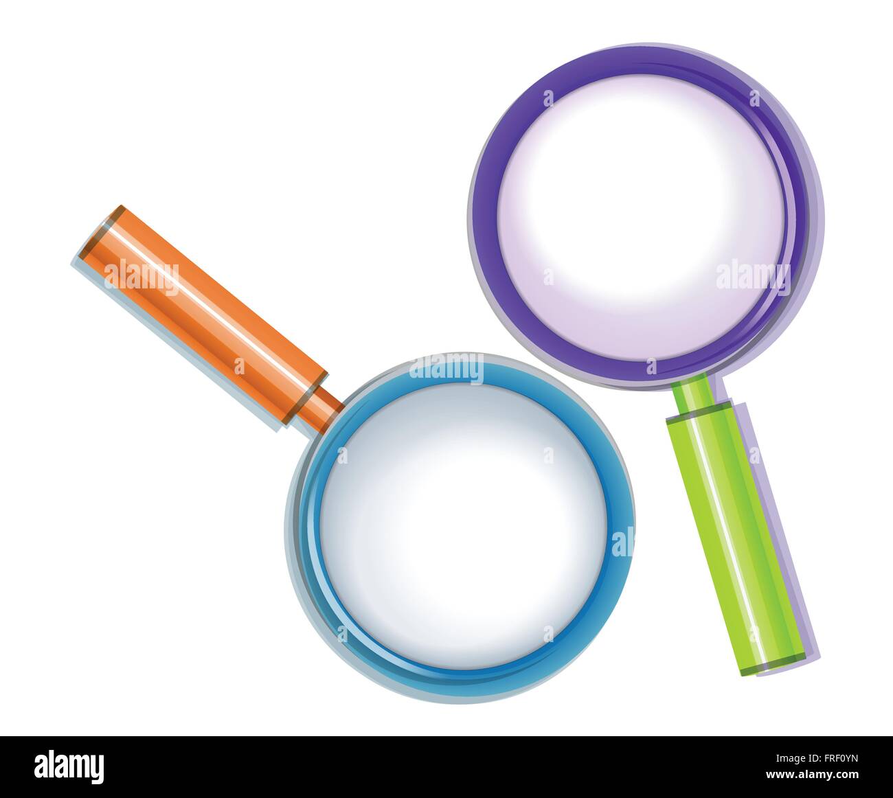 magnifying glass. colorful set on white background Stock Vector Image ...