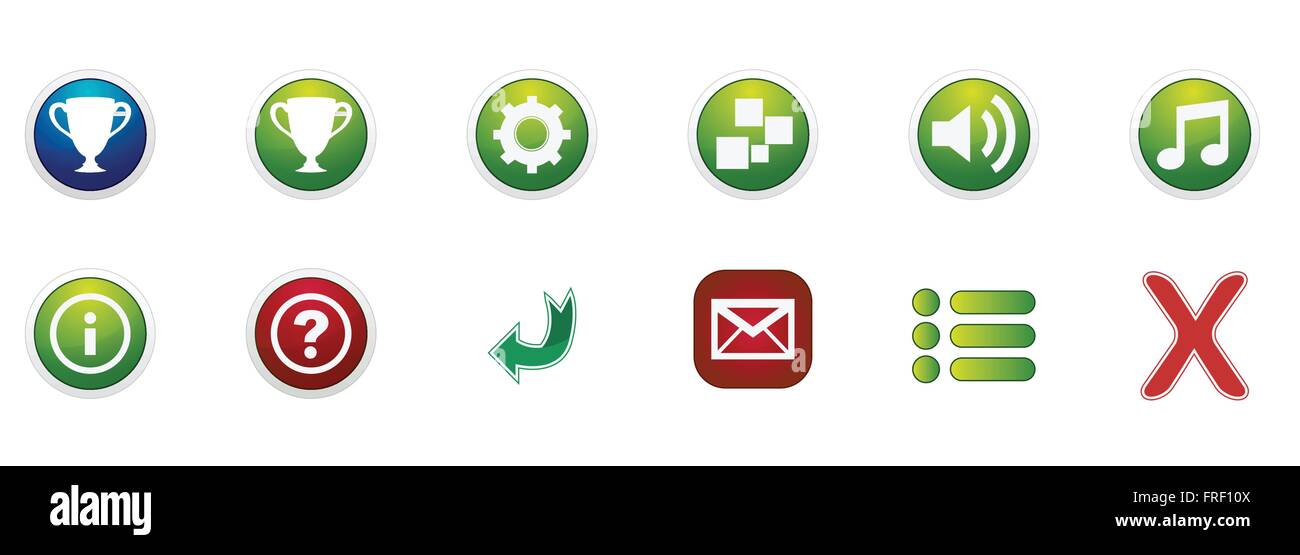 Menu Buttons Isolated on White Stock Vector Image & Art - Alamy