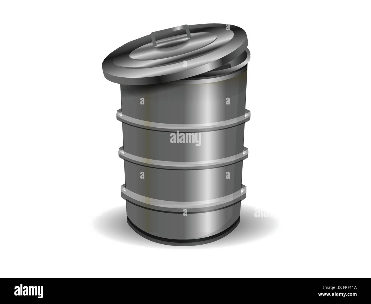 Realistic Metallic Trash Can Stock Vector Image & Art - Alamy