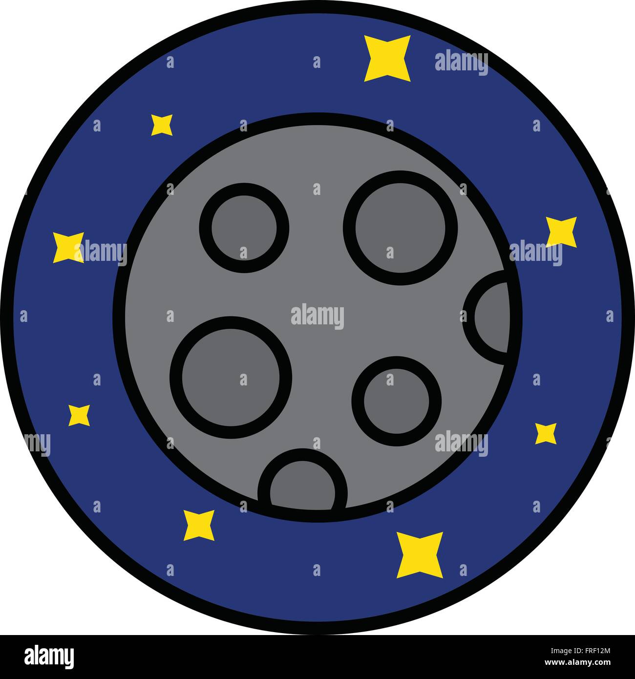 Flat Moon Icon: Vector Stock Vector Image & Art - Alamy