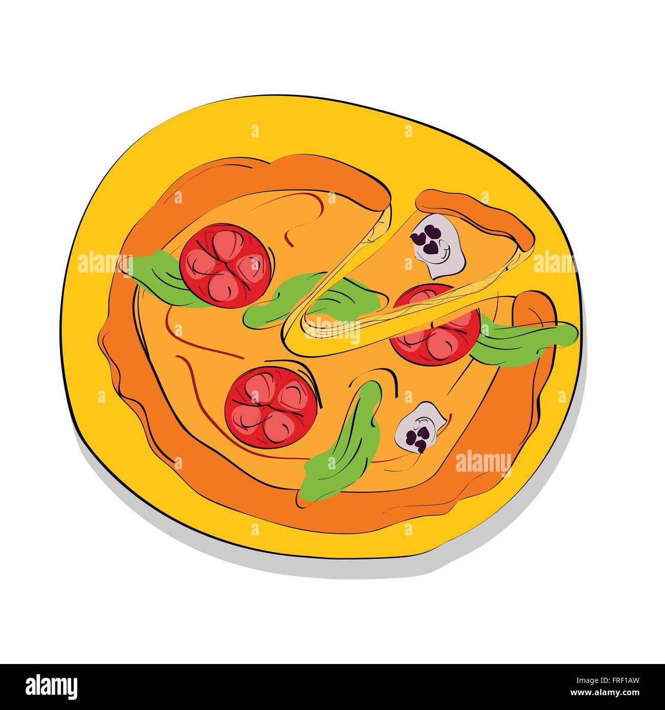 Pizza Hand Draw illustration Stock Vector Image & Art - Alamy