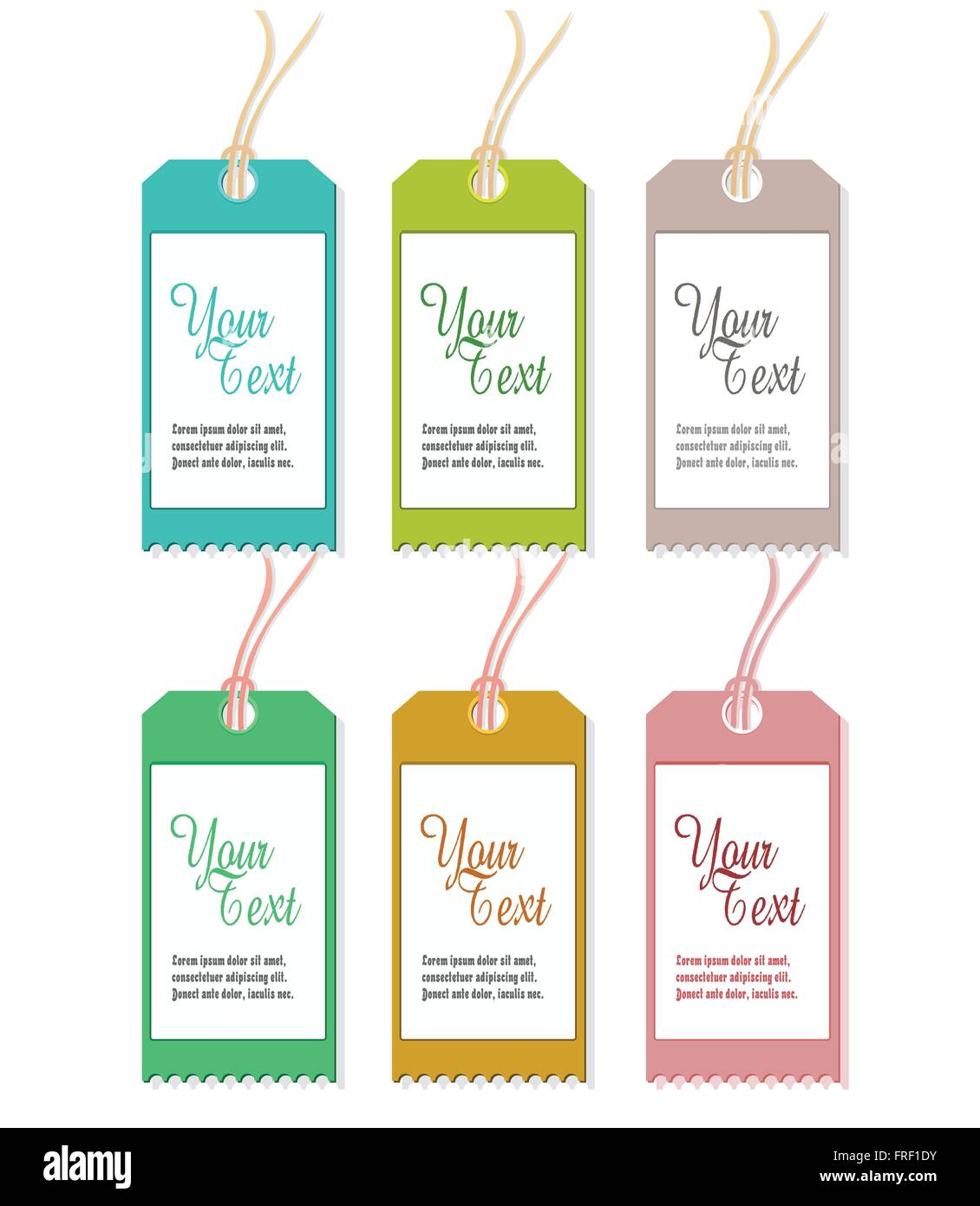 Set of Six Colorful Tags Isolated on White Background Stock Vector ...