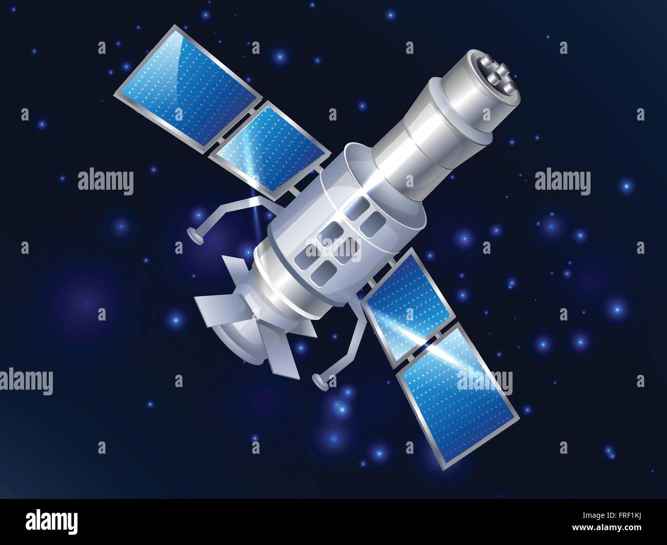 Satellite in space view Stock Vector Images - Alamy