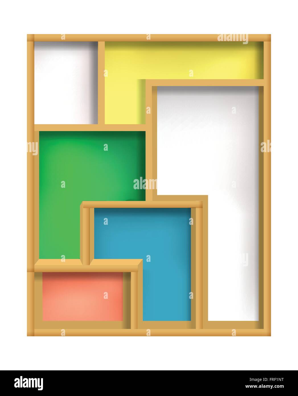 Wooden Shelves Colored on White Background Stock Vector Image & Art - Alamy