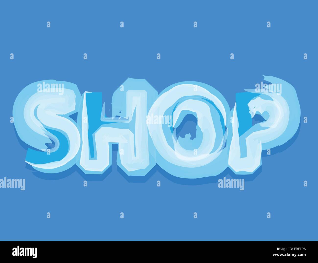 Shop text on blue background Stock Vector Image & Art - Alamy