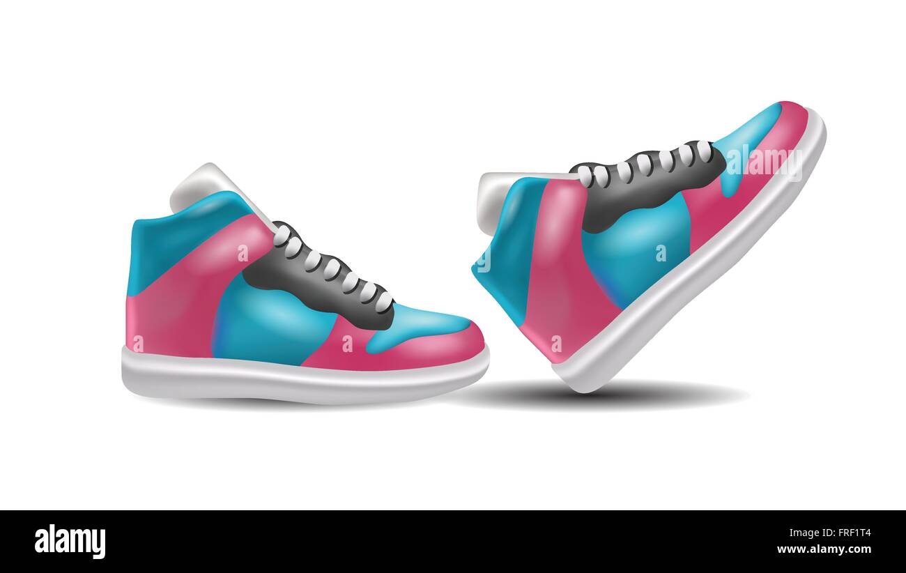 Colorful Sneakers Isolated on White Stock Vector Image & Art - Alamy