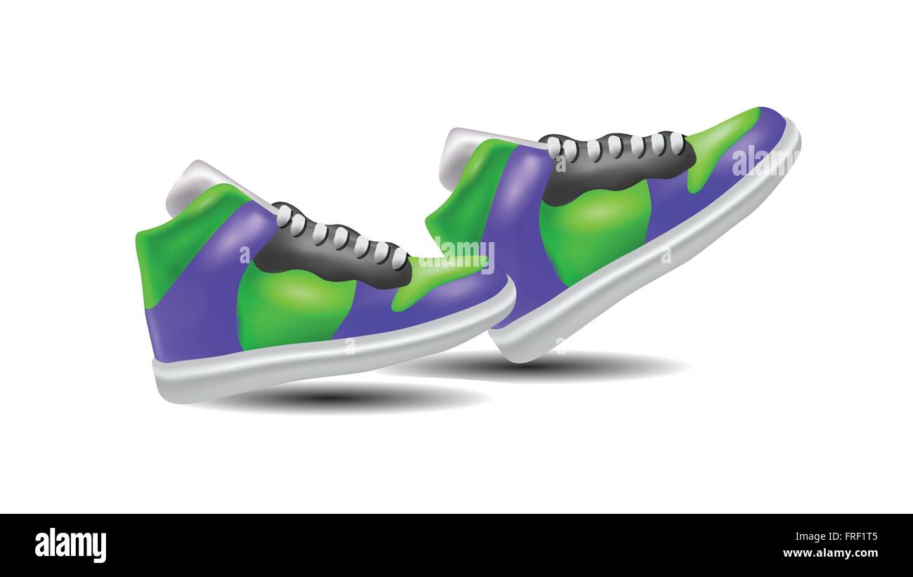Colorful Sneakers Isolated on White Stock Vector Image & Art - Alamy