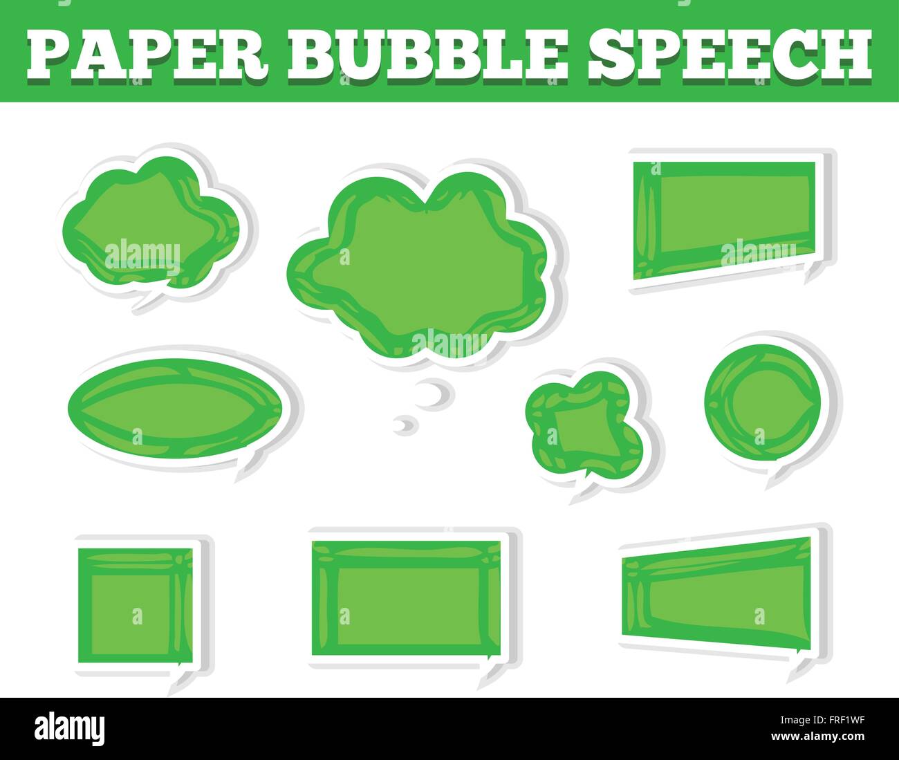 Green Bubble Speech Set Icons / Bubble Speech EPS / Bubble Speech AI ...