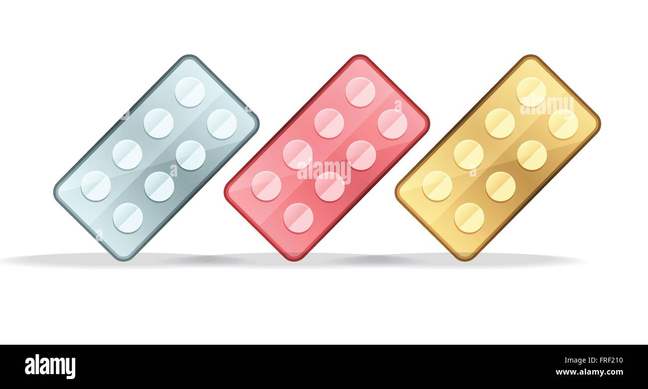 Blue pills in white Stock Vector Images - Alamy