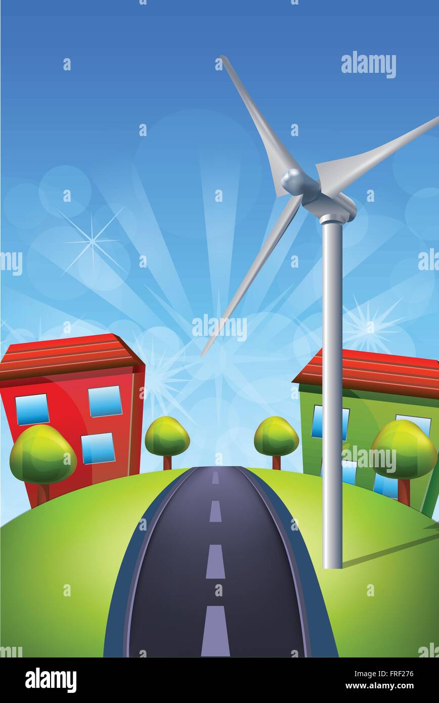 Field wind turbines on Stock Vector Images - Alamy