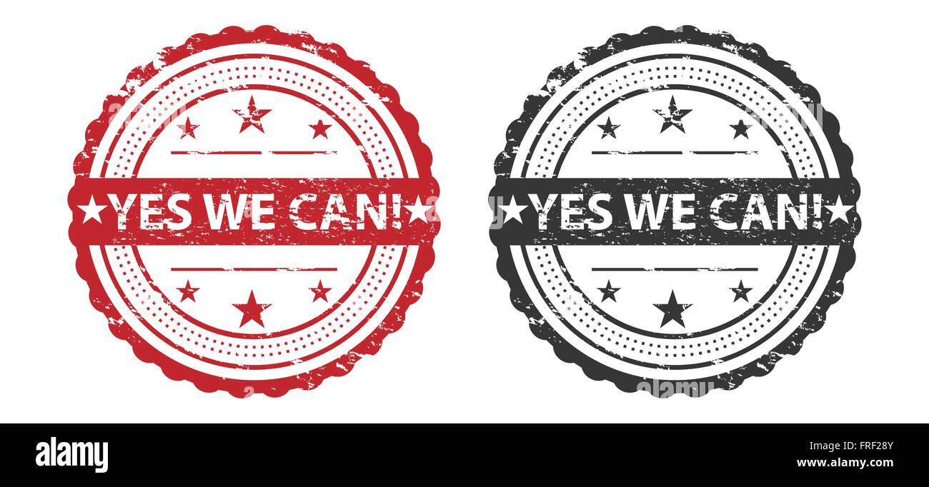 Yes We Can Slogan Over Grunge Stamp / Stamp Icon Art / Stamp Icon Jpeg ...