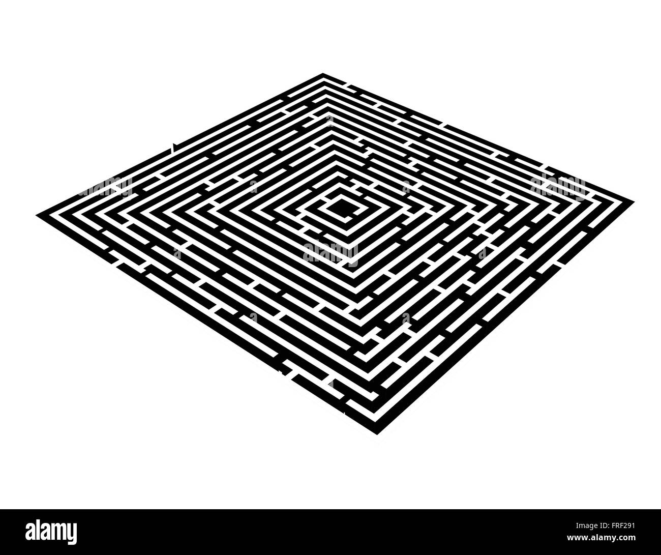 Black and White Maze Isolated on White Stock Vector Image & Art - Alamy