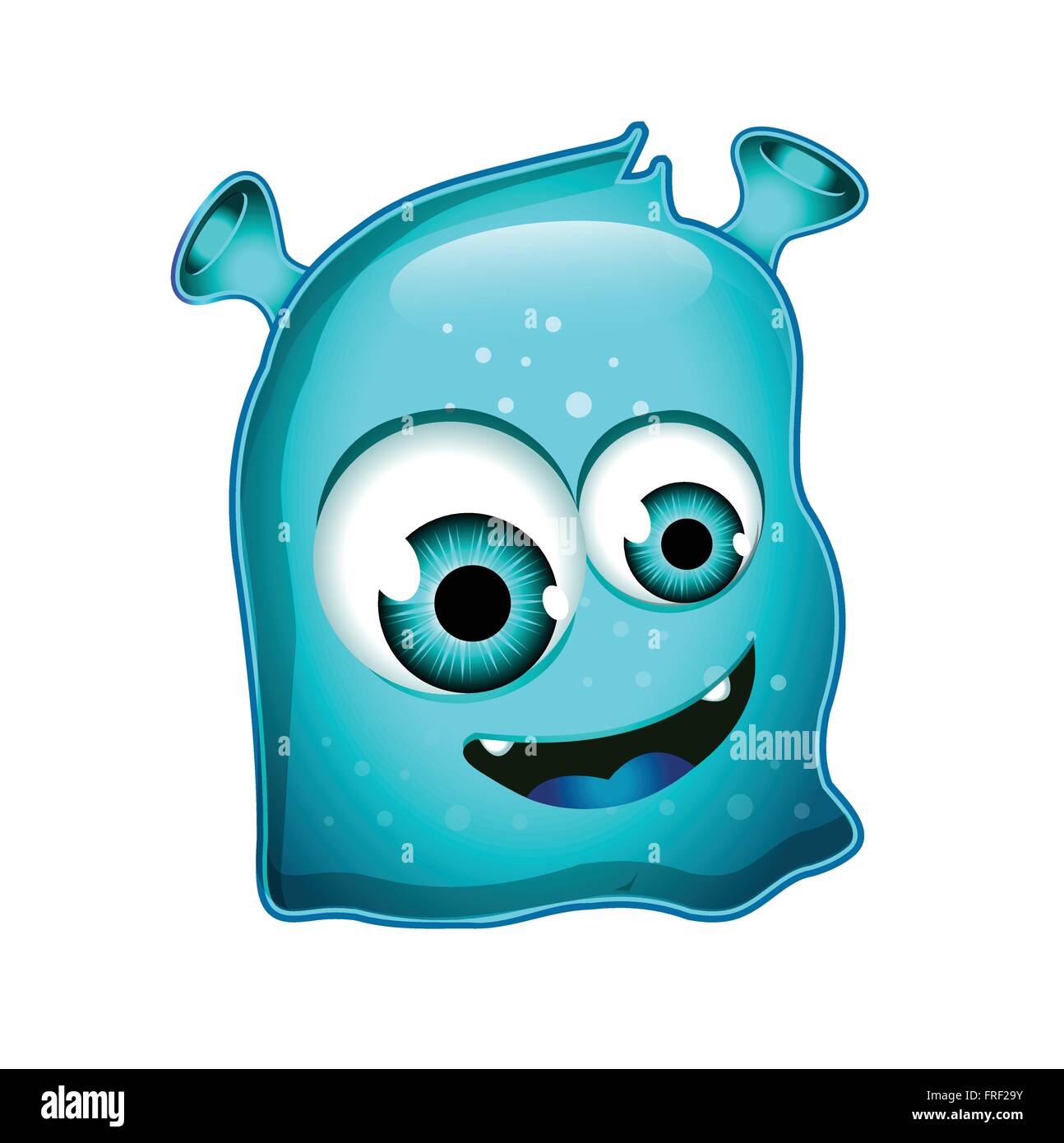 Blue Shiny Jelly Monster Isolated on White Stock Vector Image & Art - Alamy
