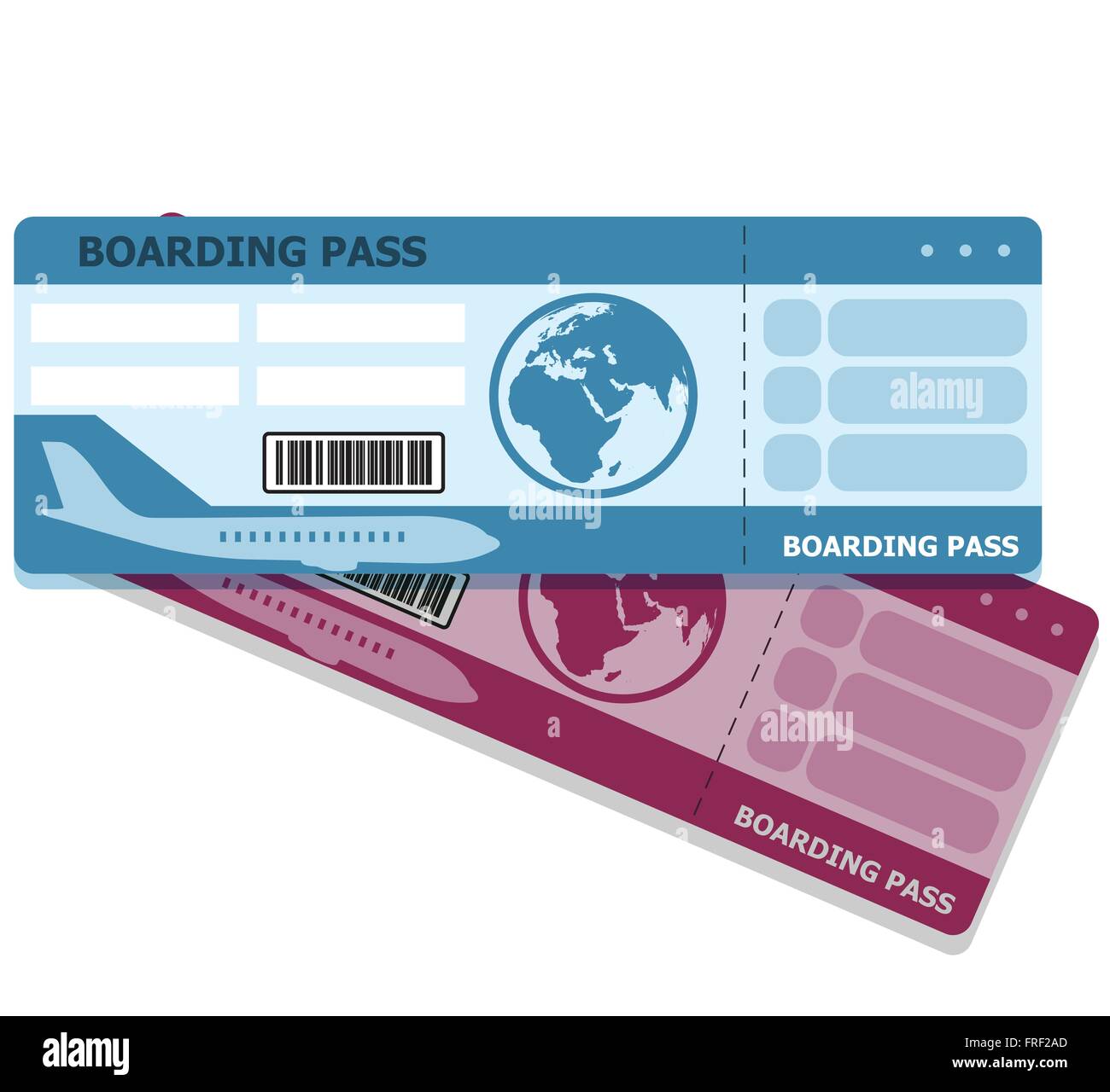 Flight Boarding Passes Isolated On White Stock Vector Image And Art Alamy