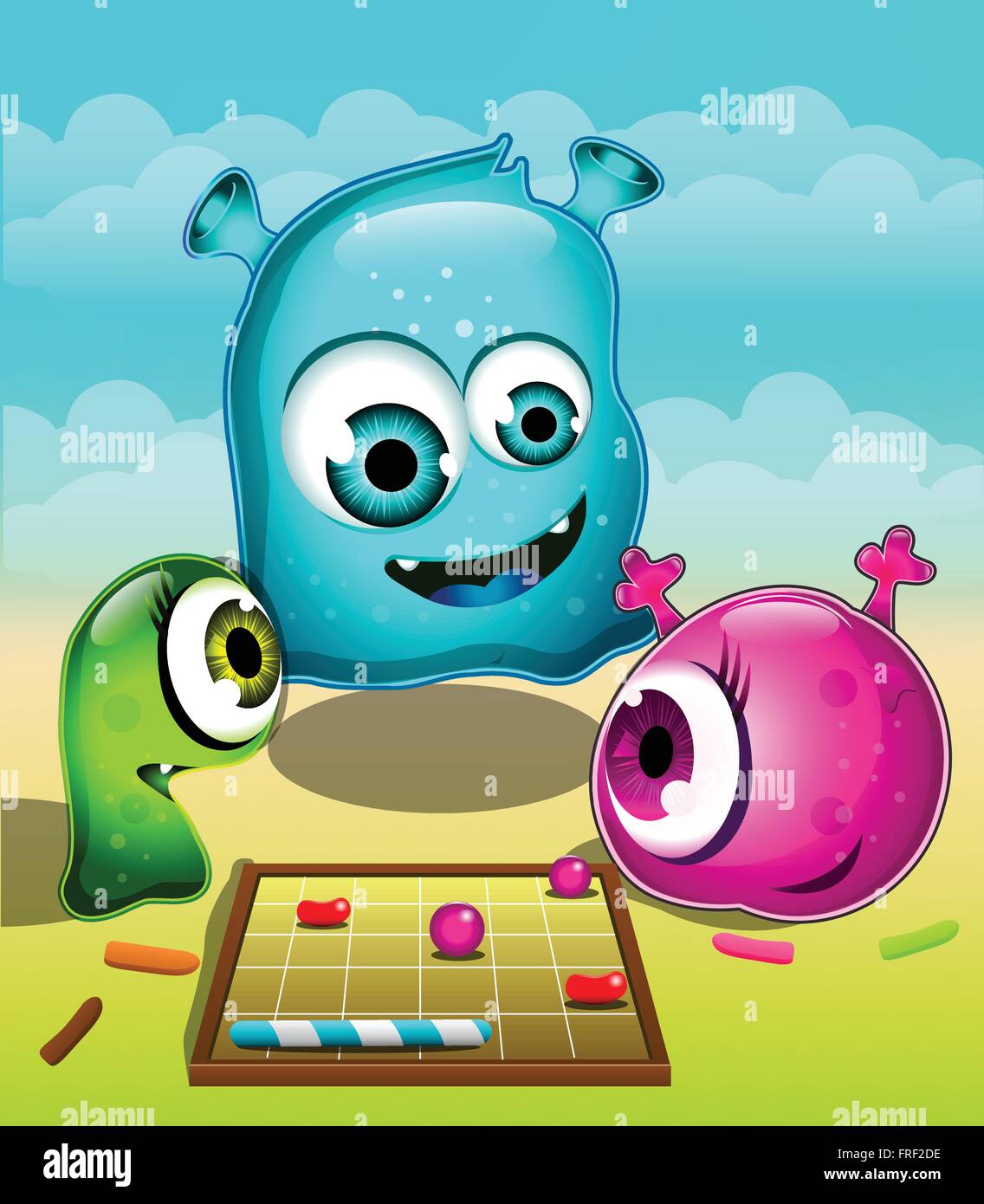 Pink monsters Stock Vector Images - Alamy