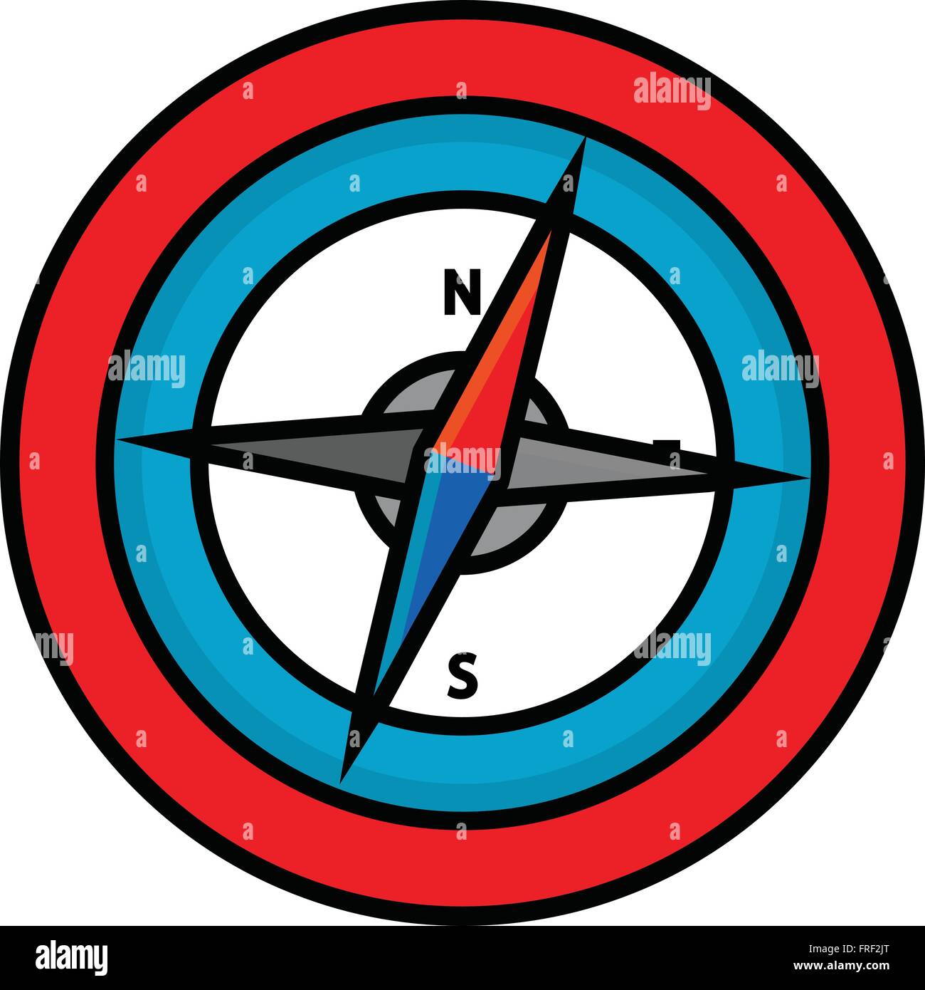 Flat compass hi-res stock photography and images - Alamy