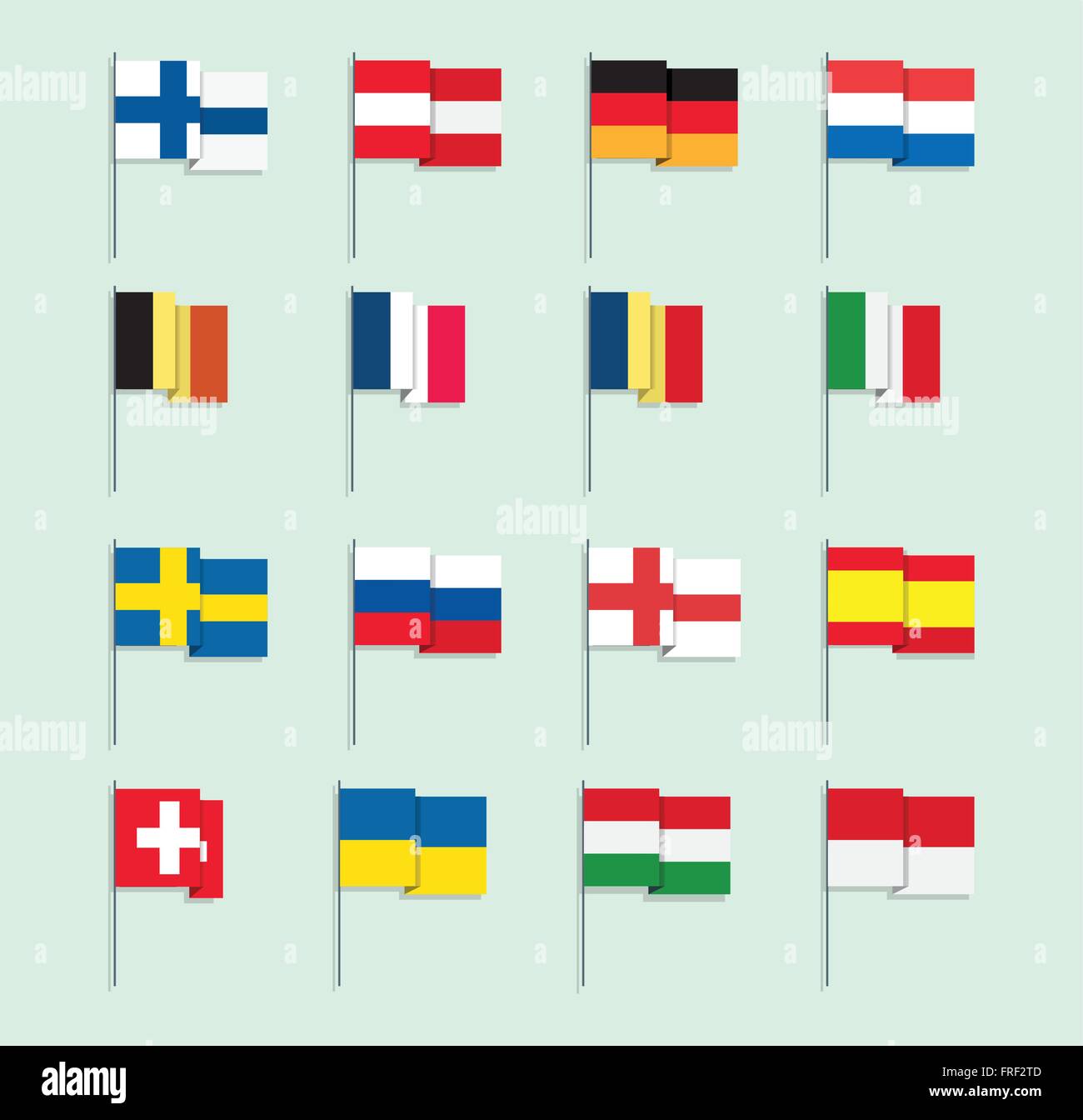 Set of Flat Style European Flags Stock Vector Image & Art - Alamy