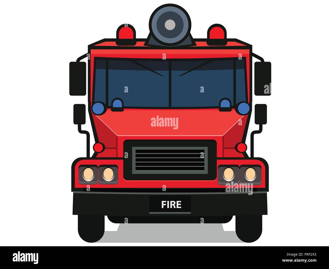 Cartoon Fire Truck Isolated on White Stock Vector Image & Art - Alamy