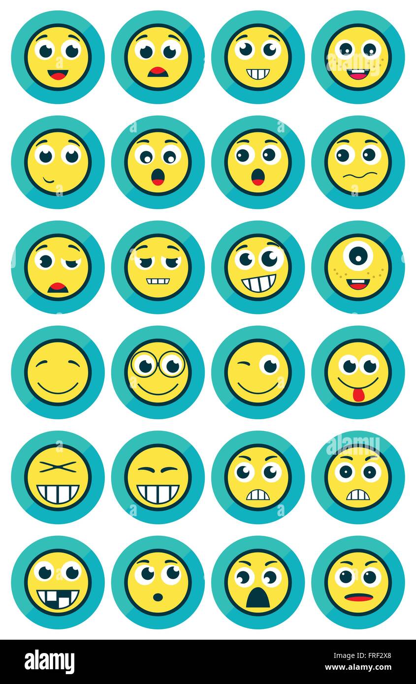 Set of Three Emotion Stickers Isolated on White Background Stock Vector ...