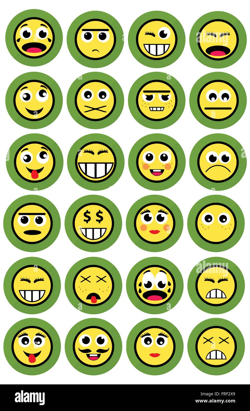 Set of Three Emotion Stickers Isolated on White Background Stock Vector ...