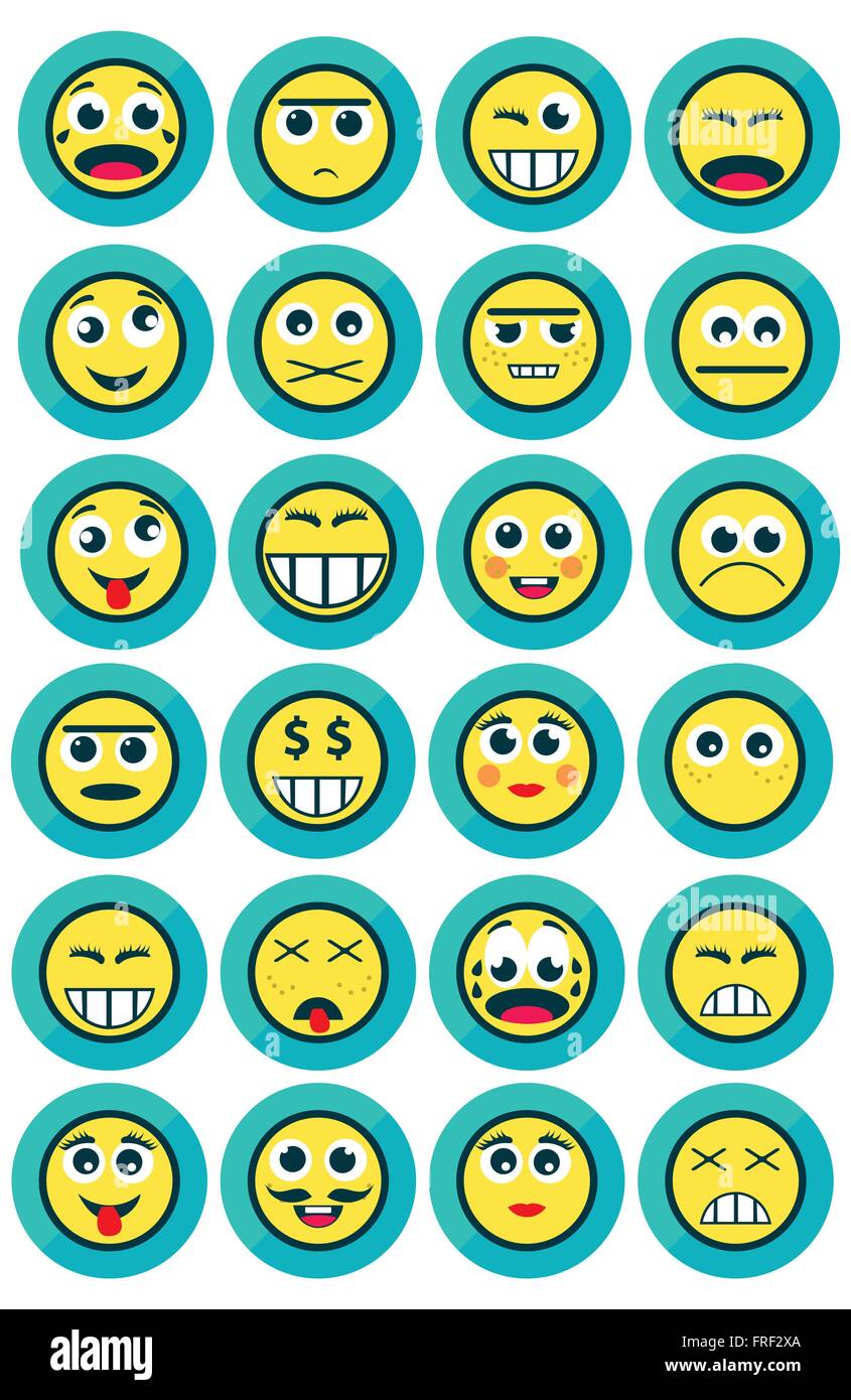 Set of Three Emotion Stickers Isolated on White Background Stock Vector ...