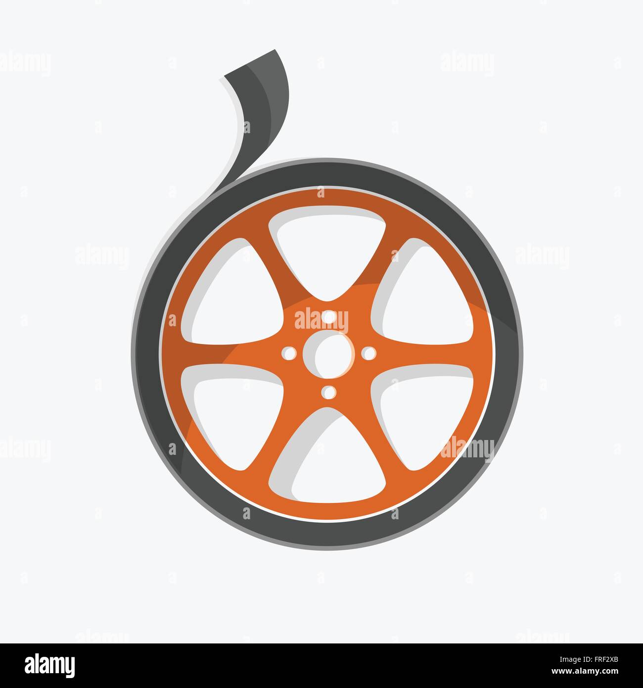 Flat Style Simple Film Reel Isolated on White Stock Vector Image & Art ...
