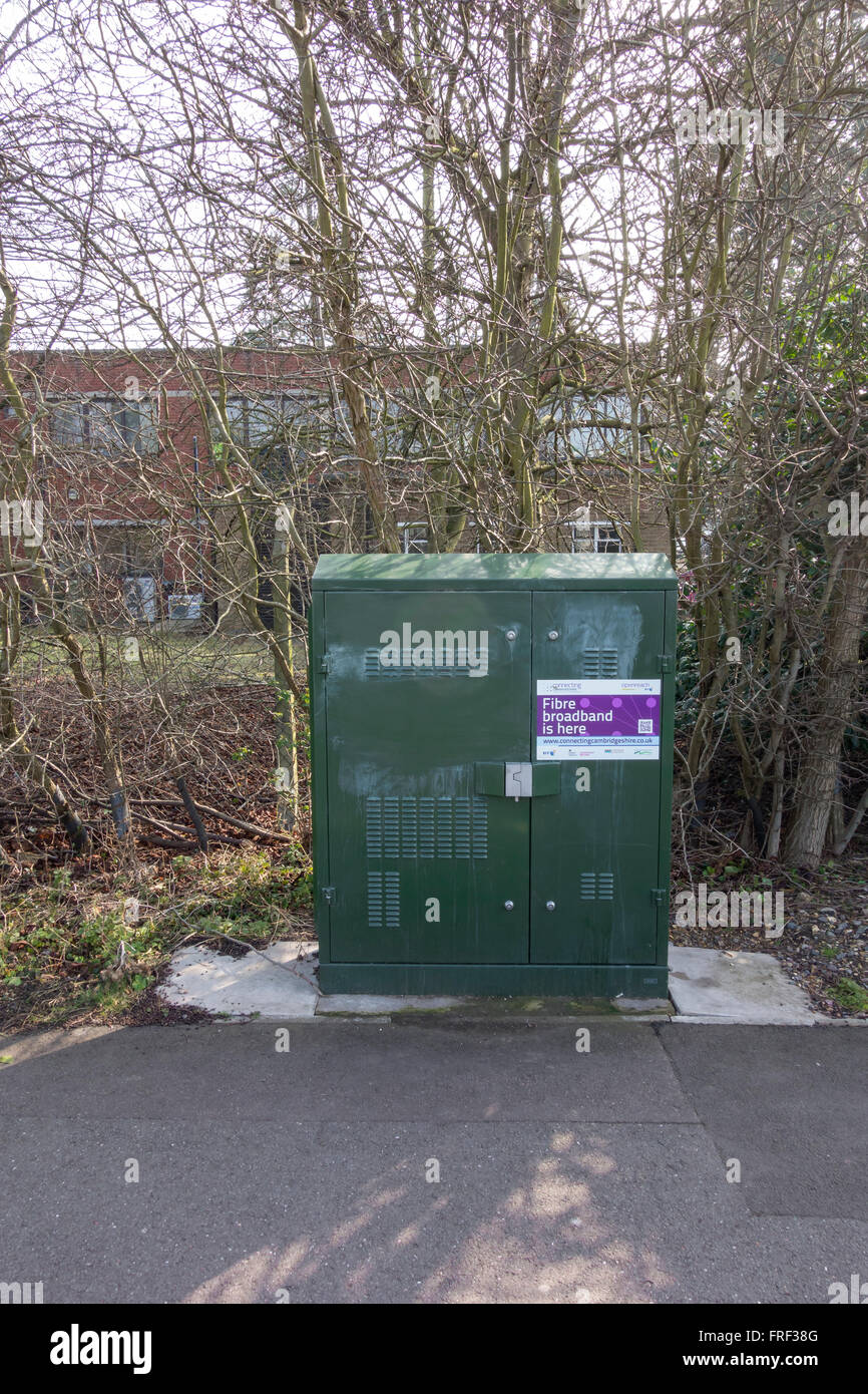 Fibre broadband junction connection box at roadside Cowley Road Stock ...