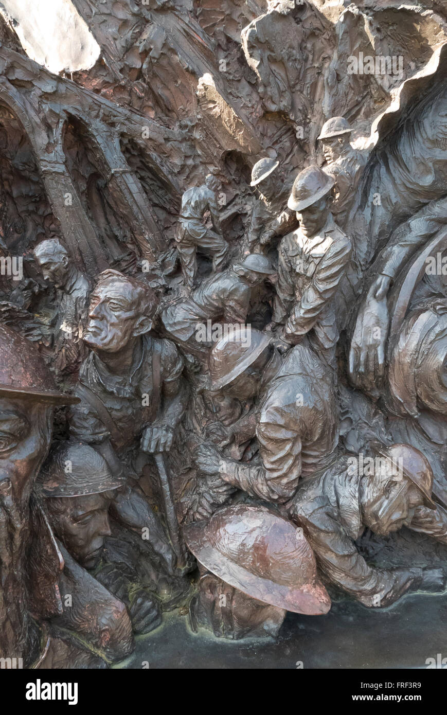 A Monument with a series of sculptures of British Military Personnel ...
