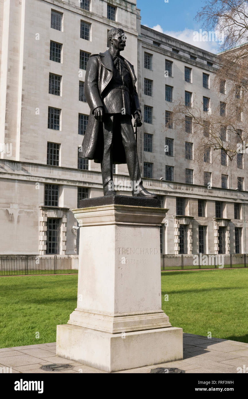 Statue of Air Marshal Lord Hugh Montague Trenchard founder of the Royal ...