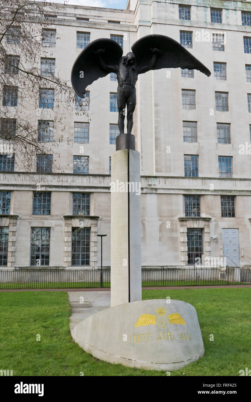 Fleet Air Arm Sculpture memorial of a pilot with wings extended by ...