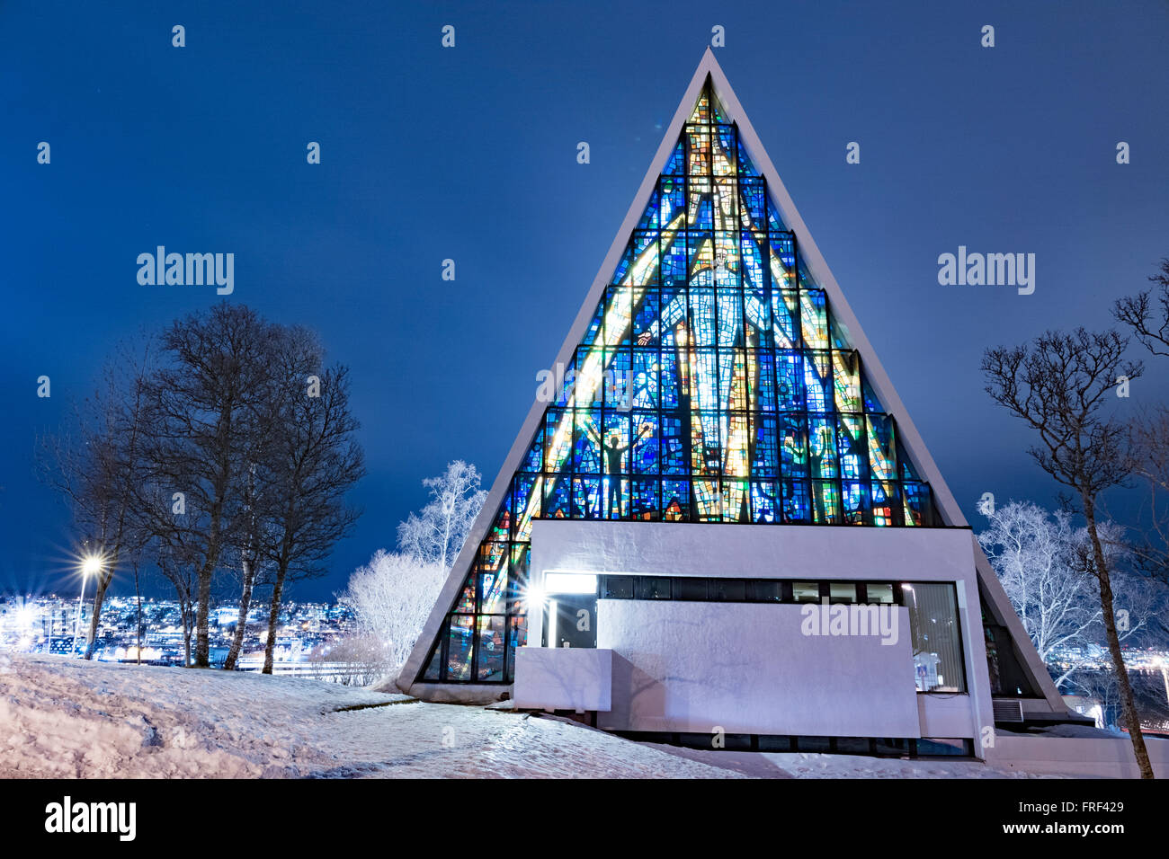 Arctic Cathedral at night in Tromso, Norway Stock Photo - Alamy