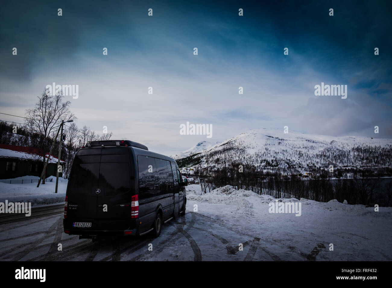 Mercedes Benz van in winter conditions, Tromso, Norway Stock Photo - Alamy