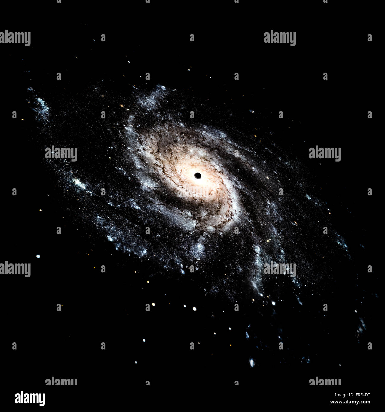 Black hole collapsar galaxy space stars illustration Stock Photo - Alamy