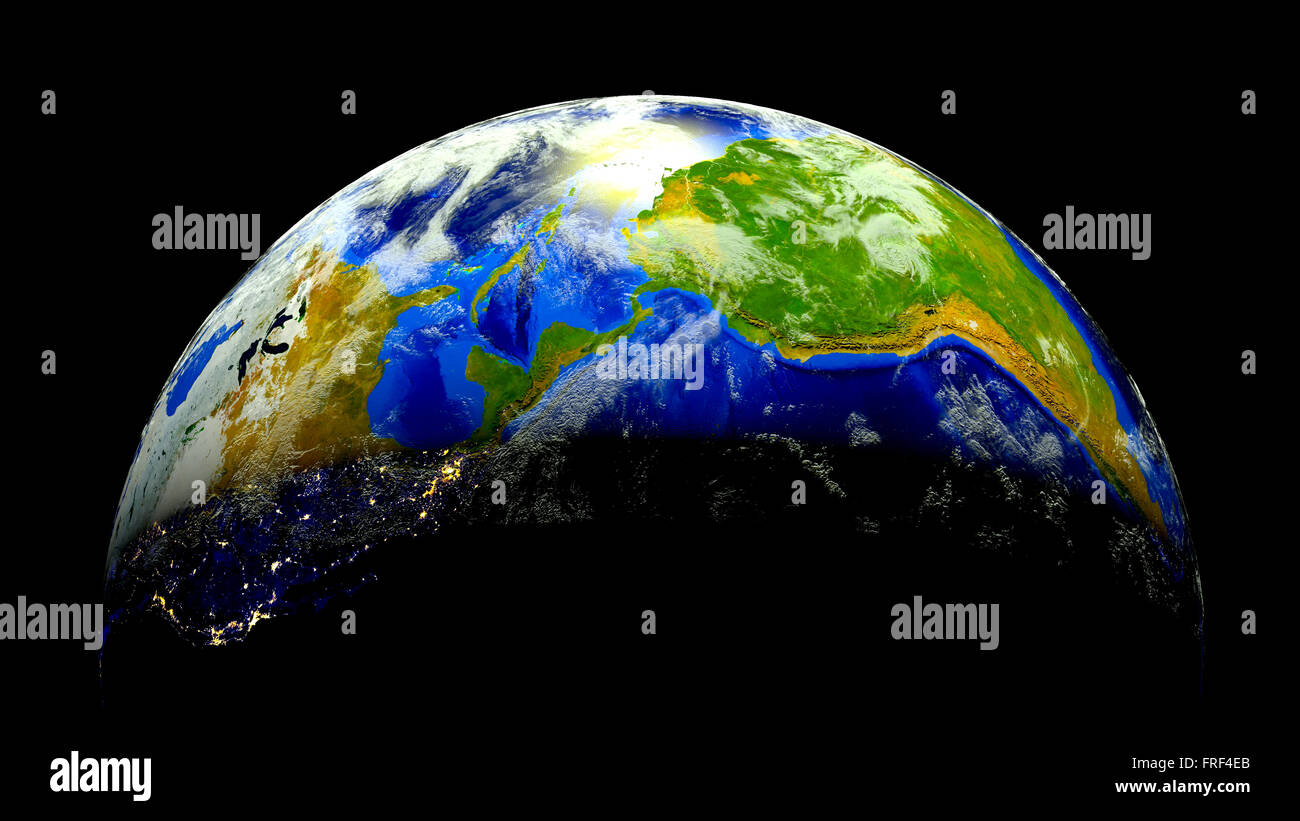 Earth Planet Solar System space isolated illustration Stock Photo - Alamy