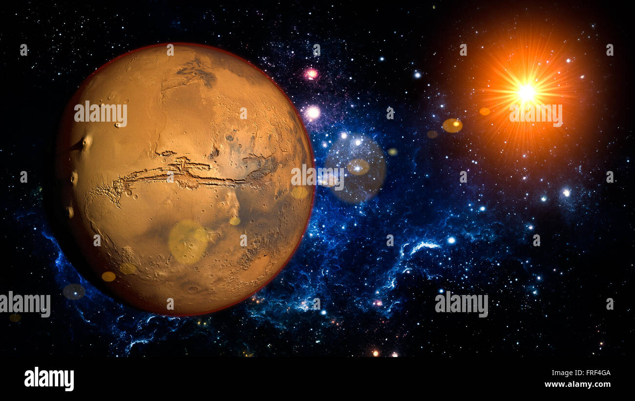 Mars Planet Solar System space isolated illustration Stock Photo - Alamy