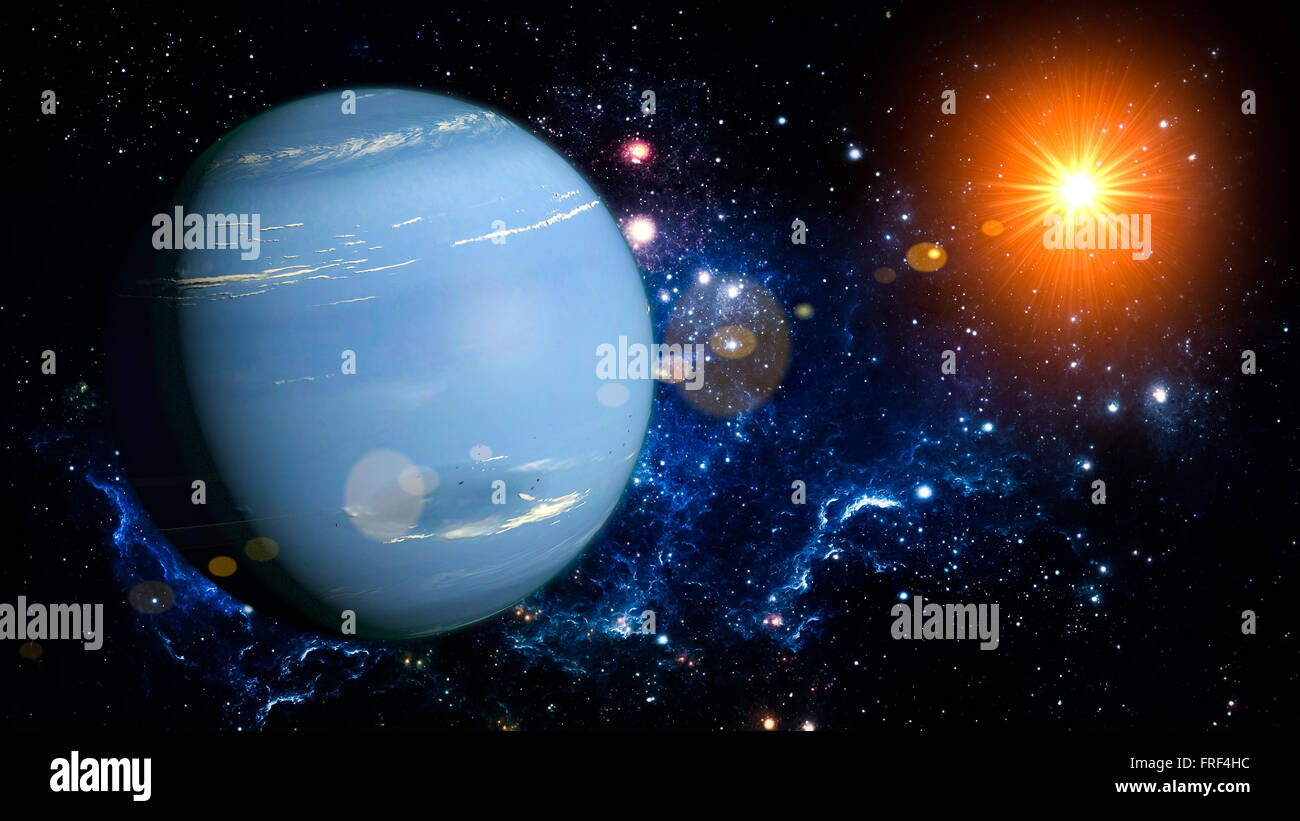 Neptune Planet Solar System space isolated illustration Stock Photo - Alamy