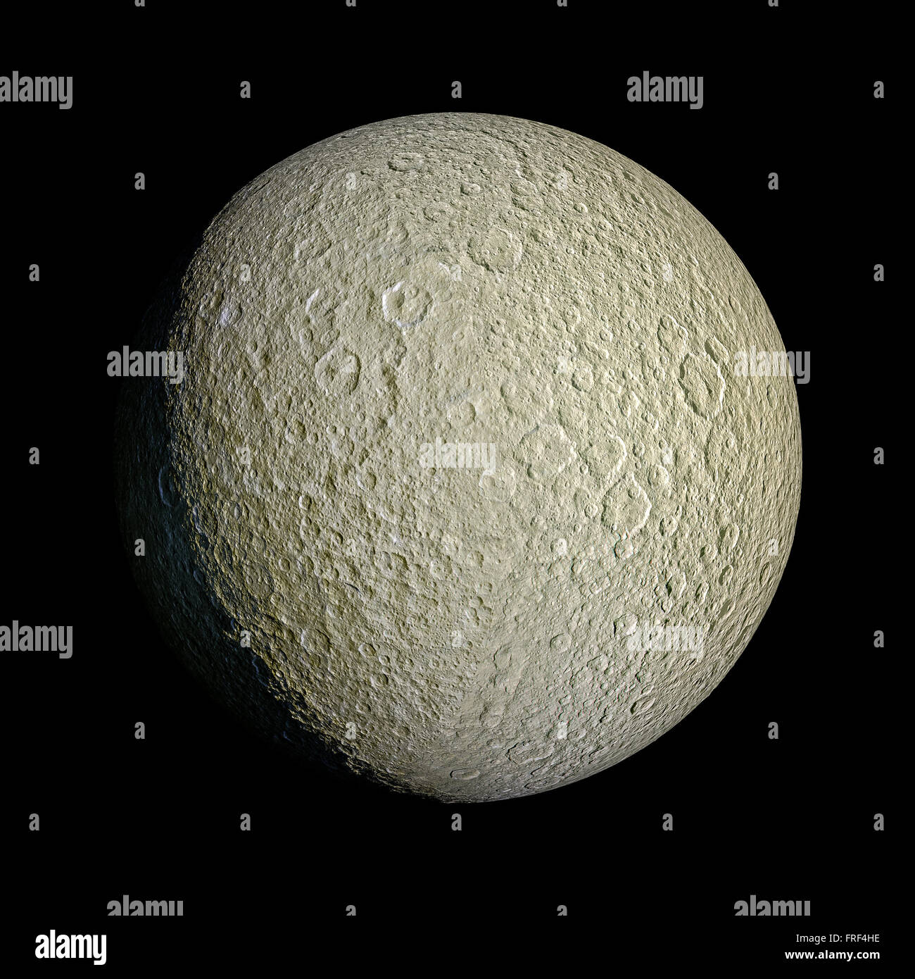 Rhea Planet Solar System space isolated illustration Stock Photo - Alamy