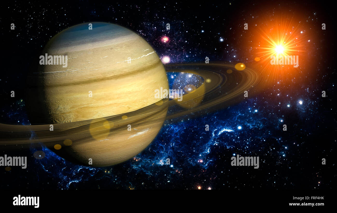 Saturn Planet Solar System space isolated illustration Stock Photo - Alamy