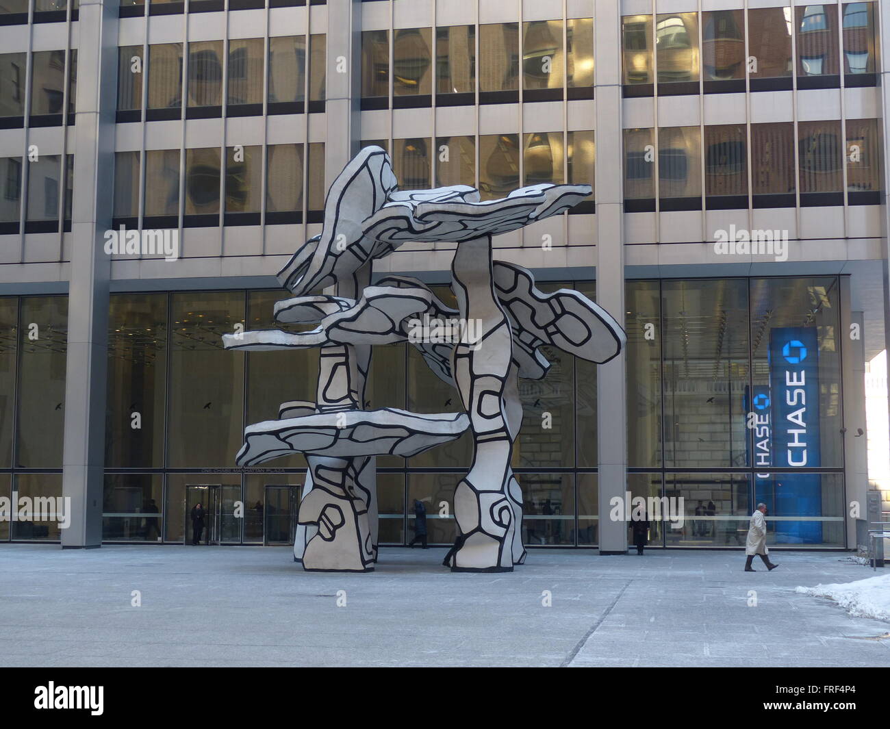USA, NY, New York, Manhattan, Group of Four Trees, Jean Dubuffet, art ...
